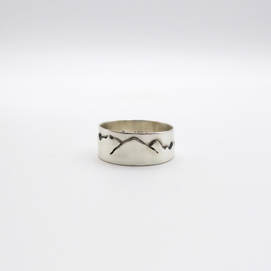 Custom Mountain Ring | Men's Wedding Ring | Travel Wedding ring ...